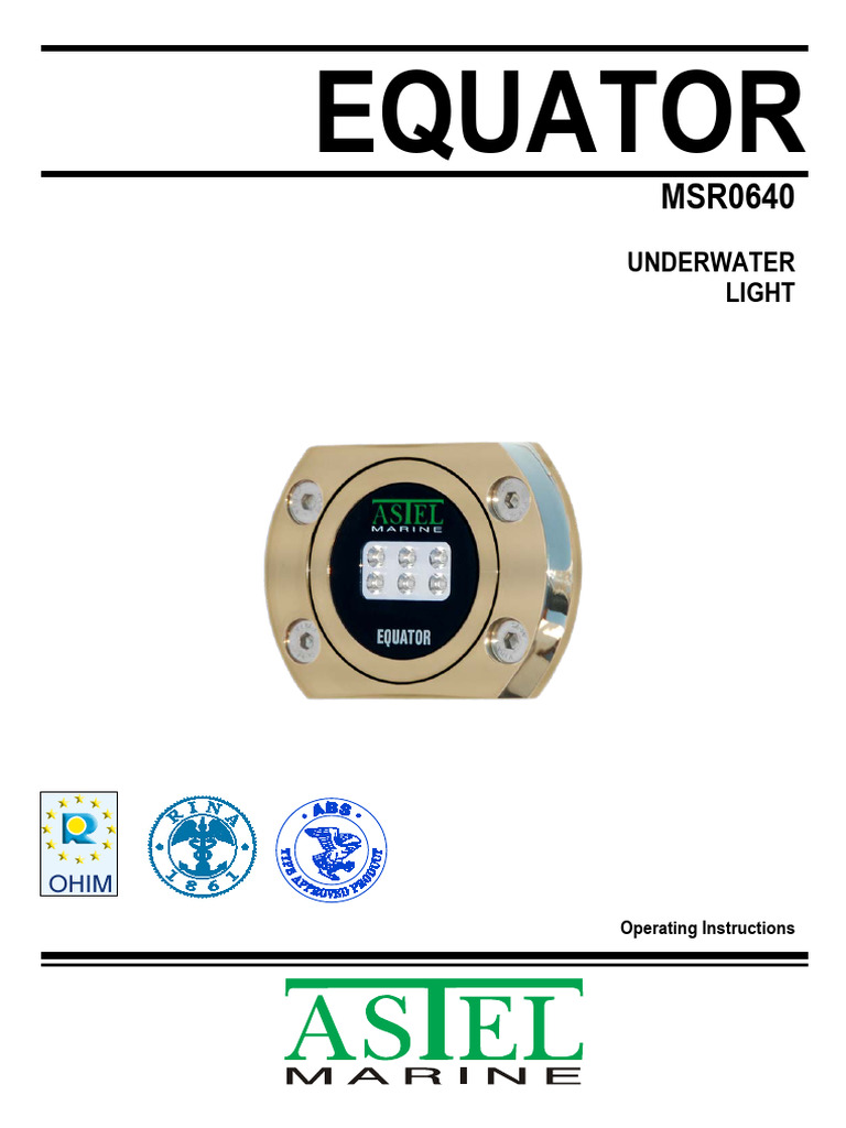 EQUATOR MSR0640 Underwater Light Guide | PDF | Lighting | Power Supply