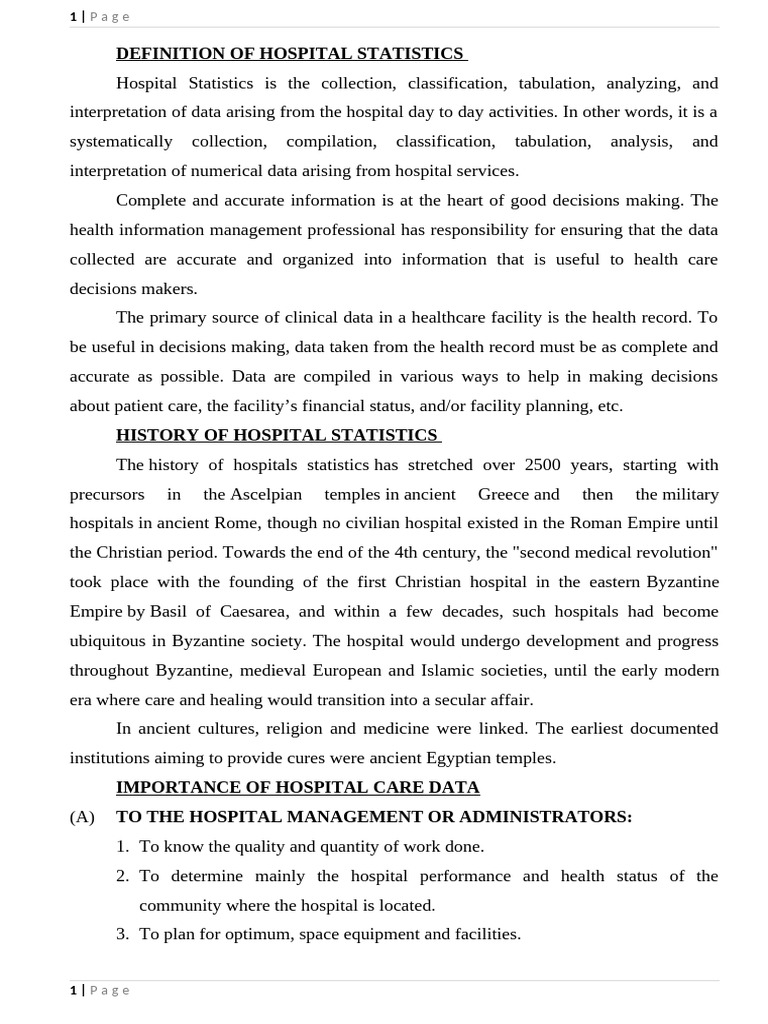 Hospital Statistics (HIM 222) - 2 | PDF | Emergency Medical Services | Patient