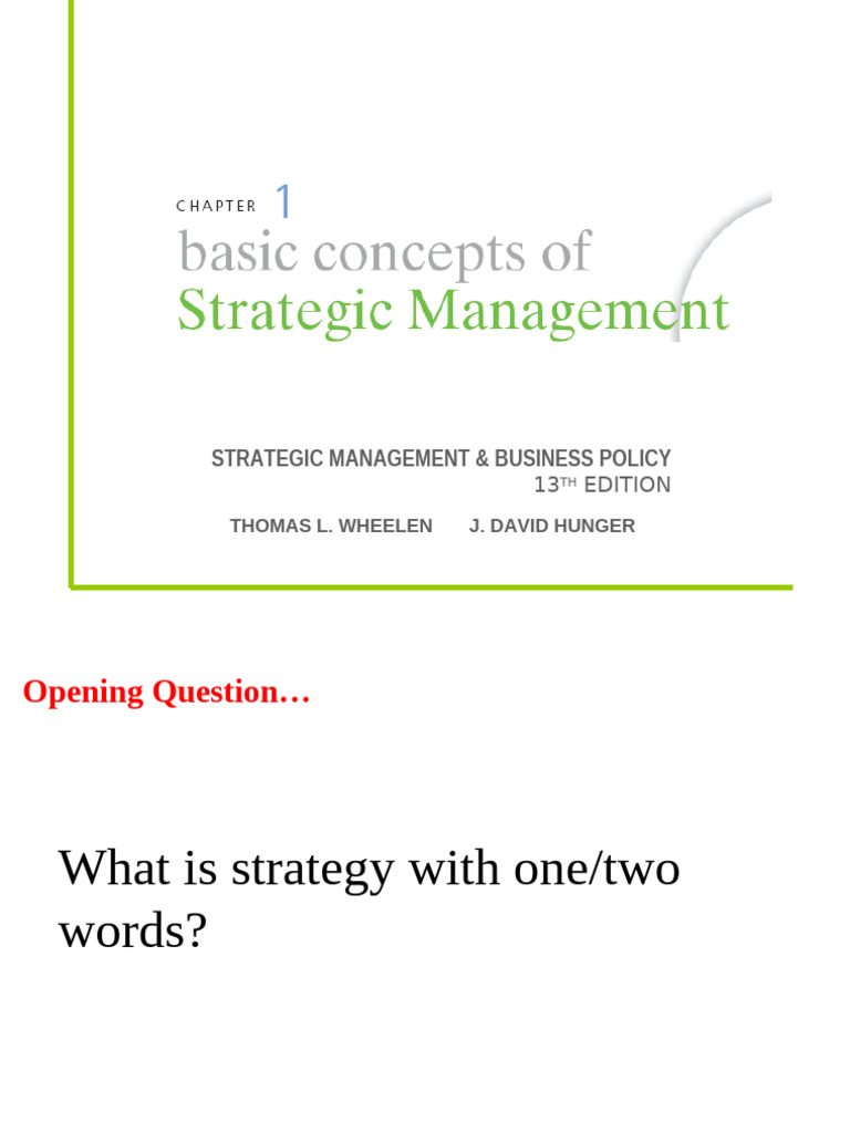 Strategic Management Essentials | PDF | Strategic Management | Learning