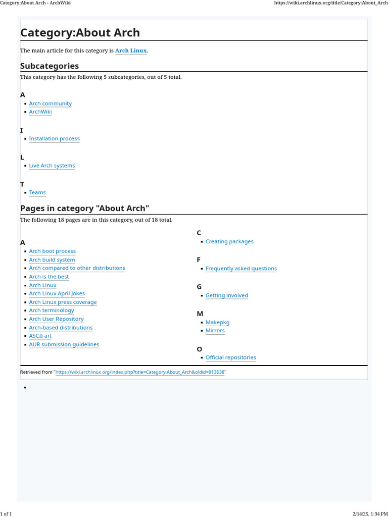 Category - About Arch - ArchWiki | PDF