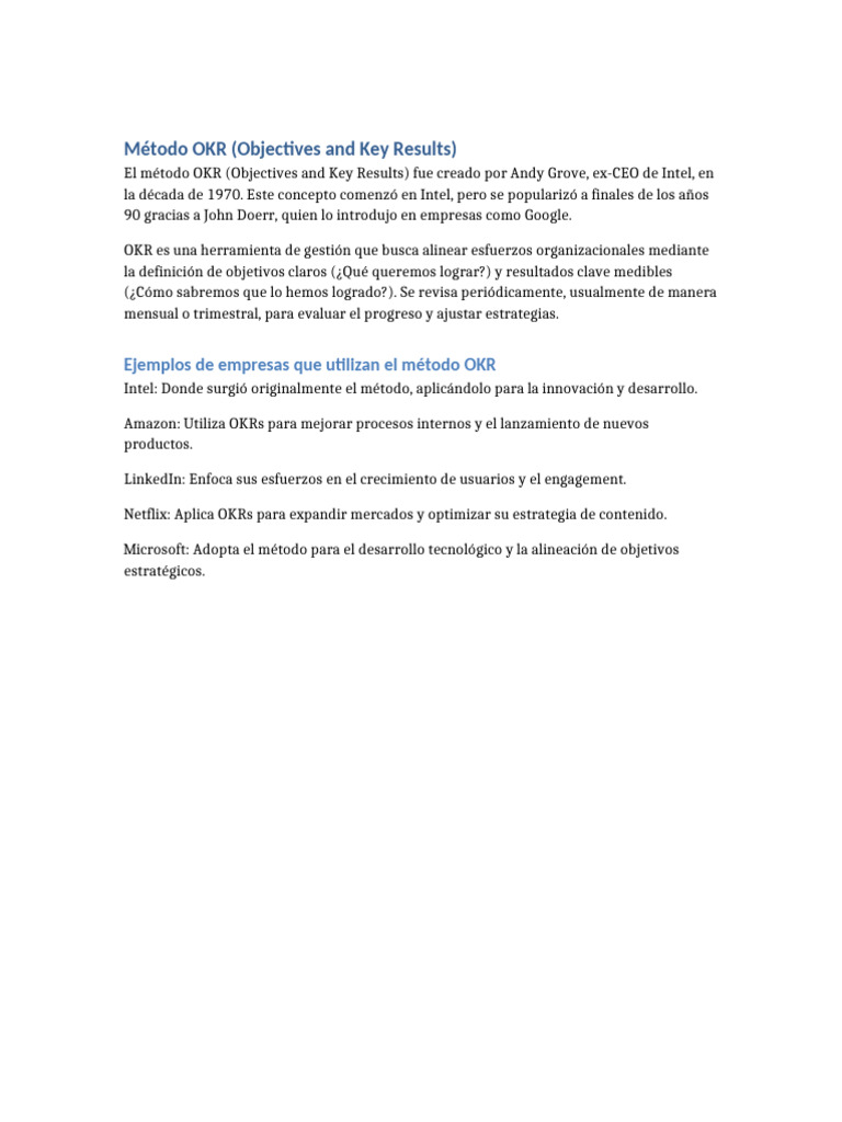 Metodo OKR | PDF