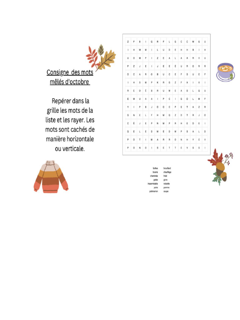 Mots Caches Automne | PDF