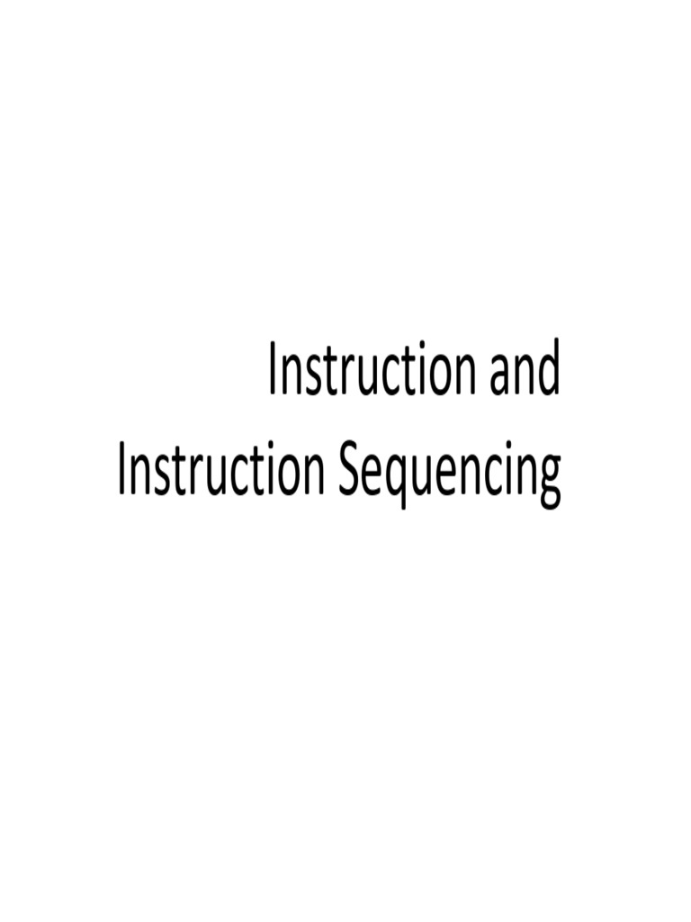 Lect5-Instruction and Instruction Sequencing | PDF | Digital ...