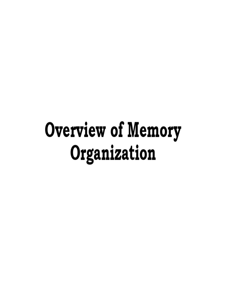 Lect4-Overview of Memory Organization | PDF