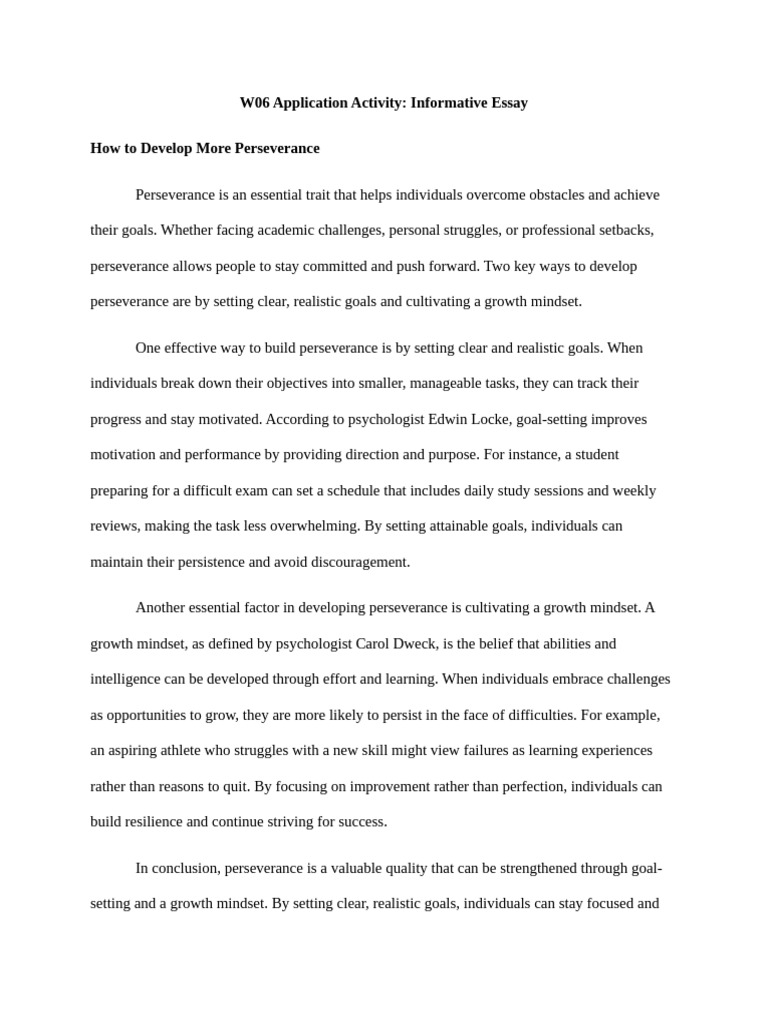 How to Develop More Perseverance | PDF