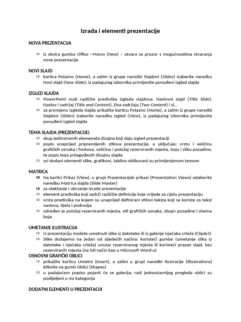 Elementi Prezentacije | PDF