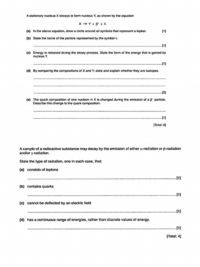 Particle Physics Worksheet | PDF