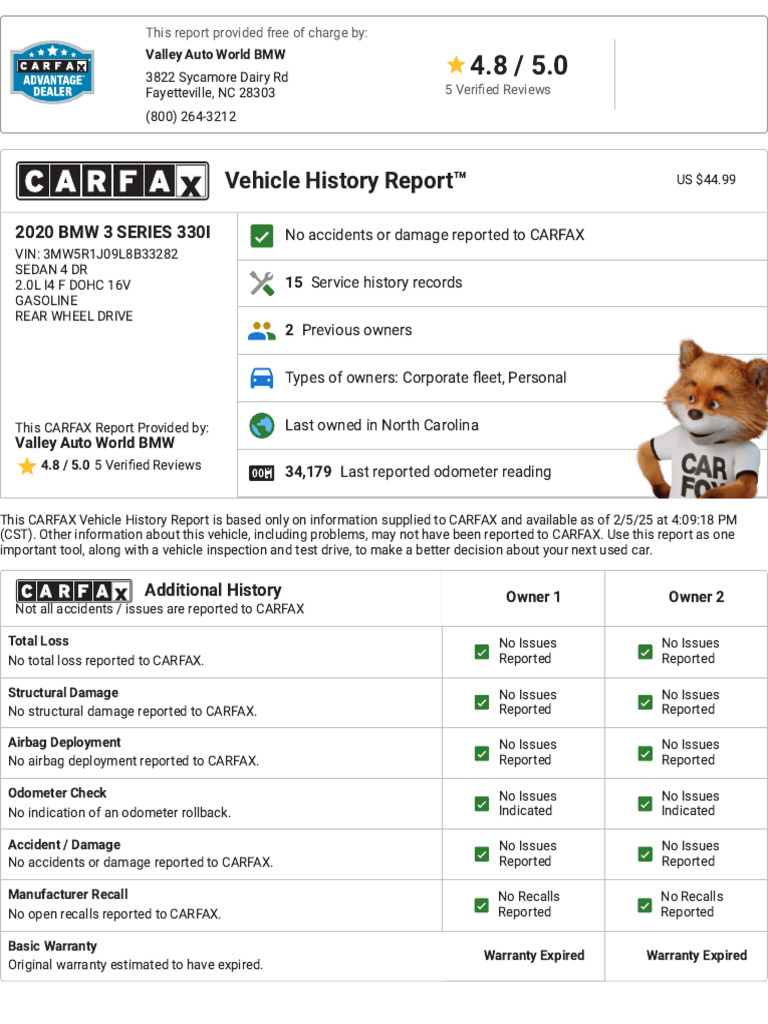 Carfax Pdf Vehicle Technology Vehicles