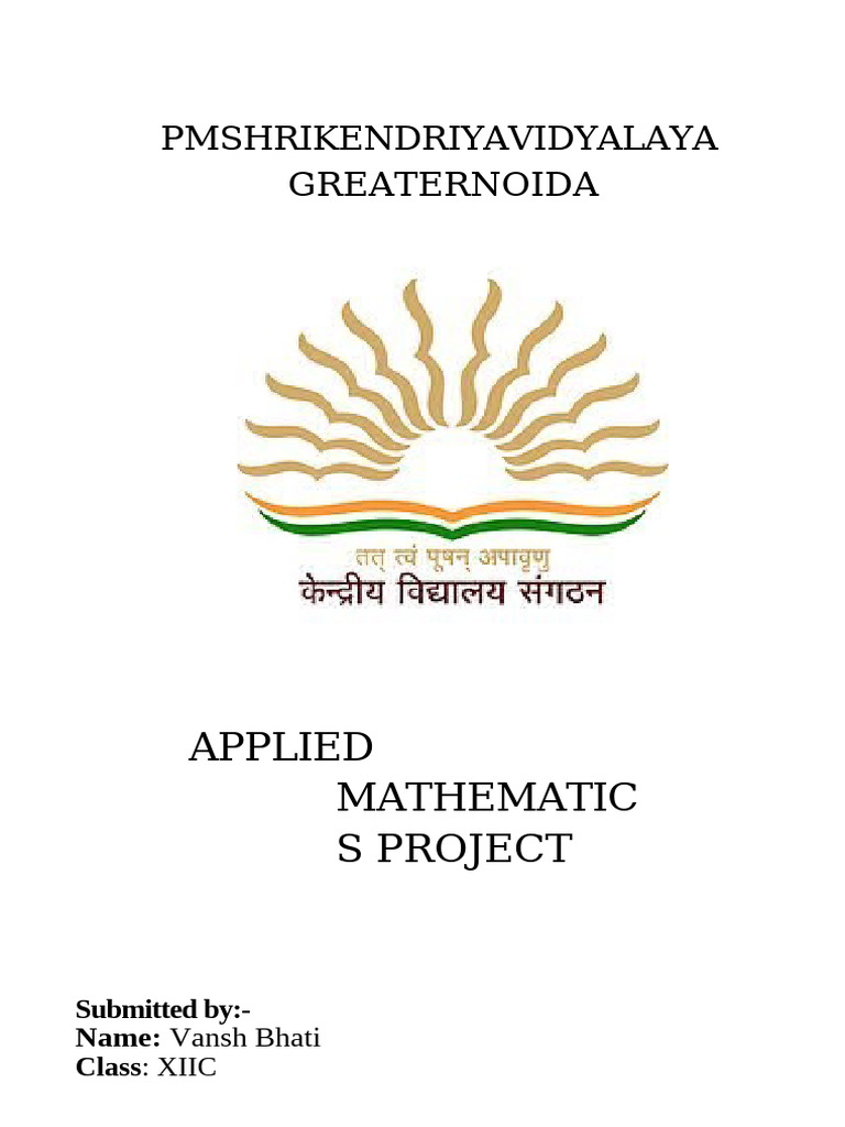 Applied Mathematics Project 2024-25 | PDF | Matrix (Mathematics ...
