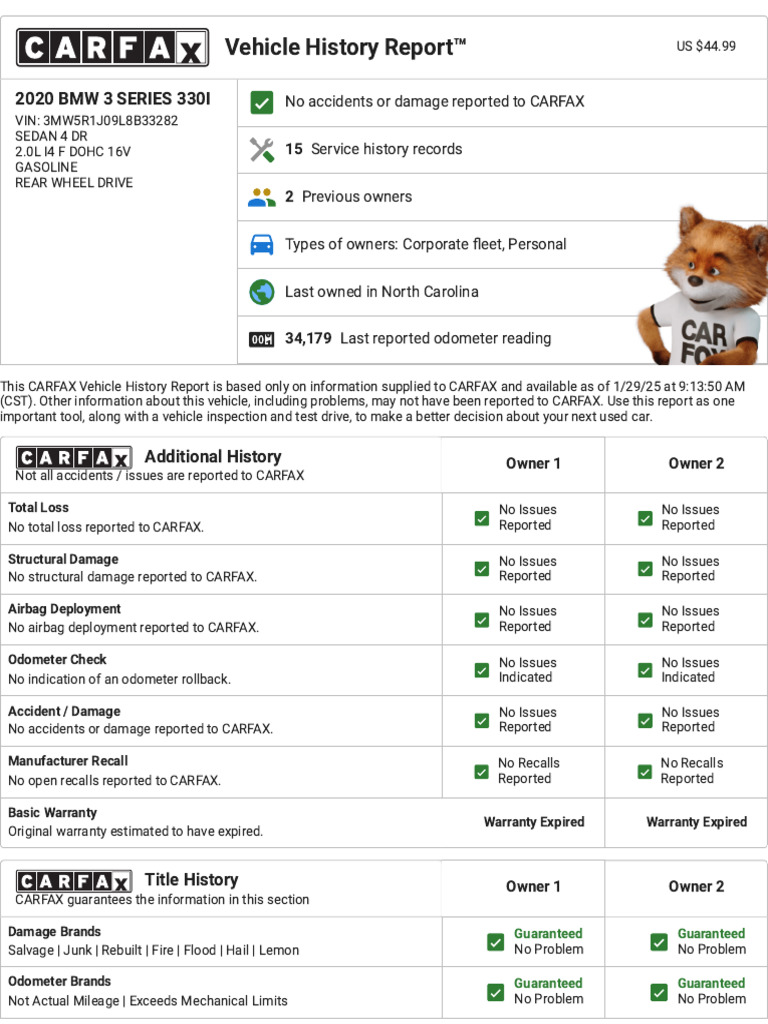 CARFAX Vehicle History Report | PDF | Vehicles | Motor Vehicle