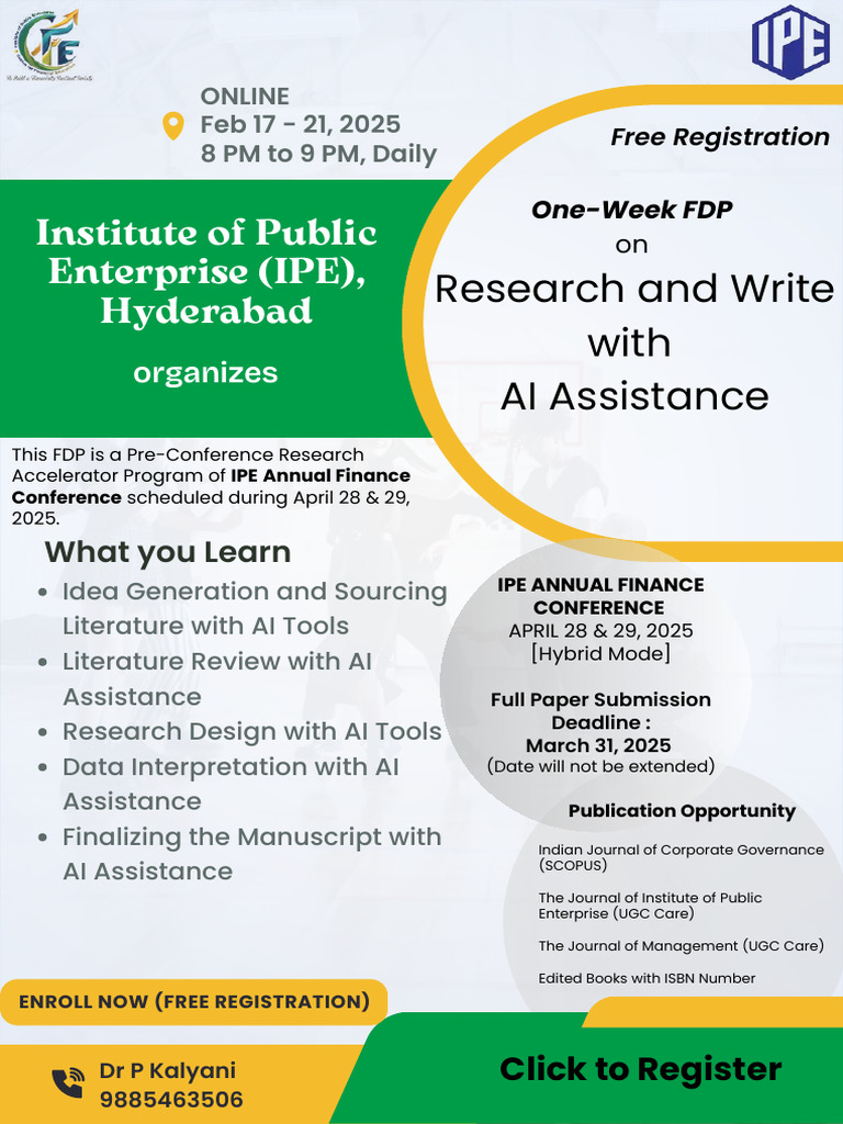 IPE FDP Research and Write With AI Assistance Email | PDF | Methodology | Inquiry