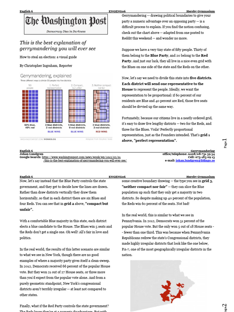 Understanding Gerrymandering Explained | PDF | United States House Of ...
