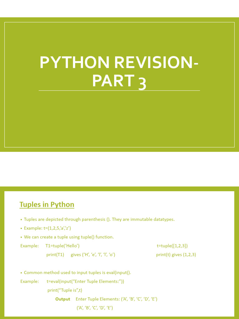 Review of Python-Tuples | PDF