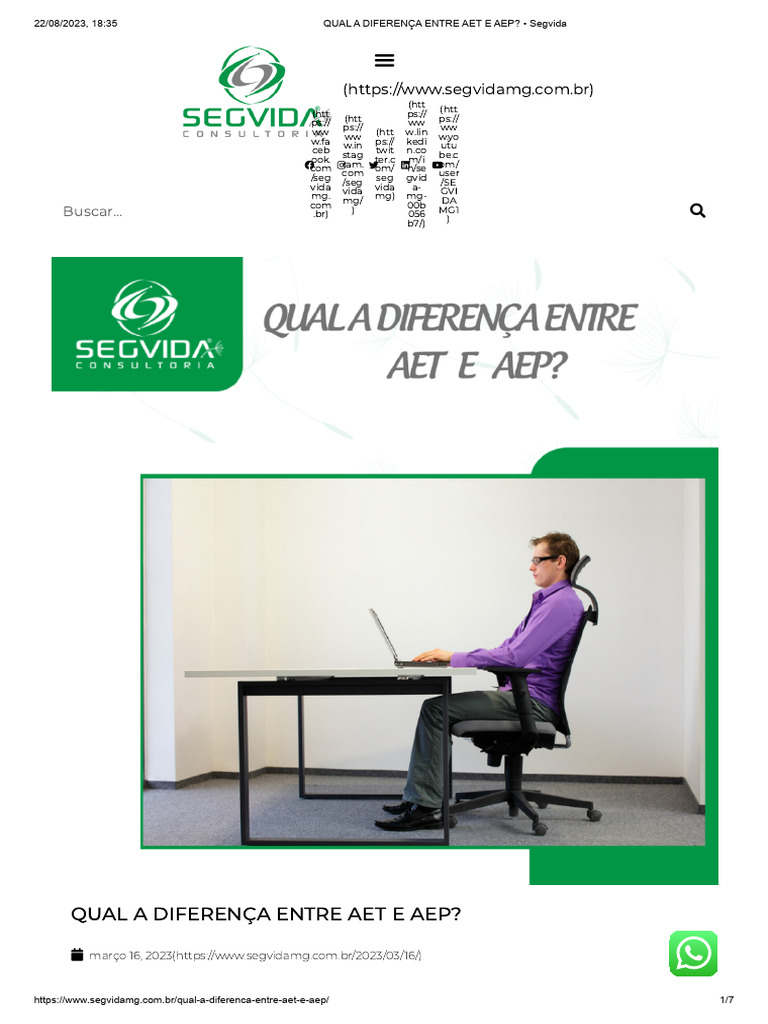 Diferença entre AET e AEP na Ergonomia | PDF