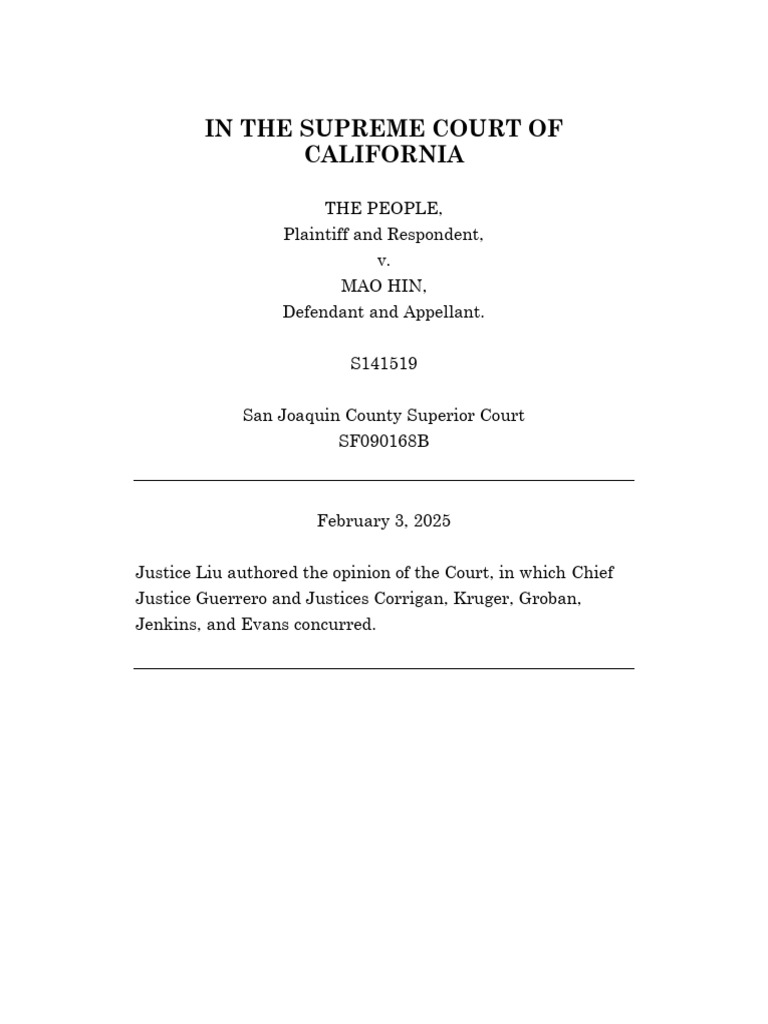 2025 People v. Hin | PDF | Miranda Warning | Brady V. Maryland