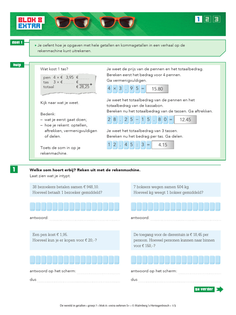 Blok 8 Extra Oefenen S | PDF