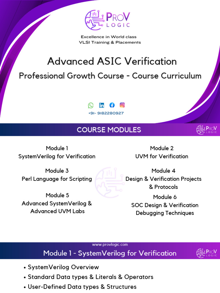ASIC Verification Course - Professional Growth | PDF | System On A Chip ...