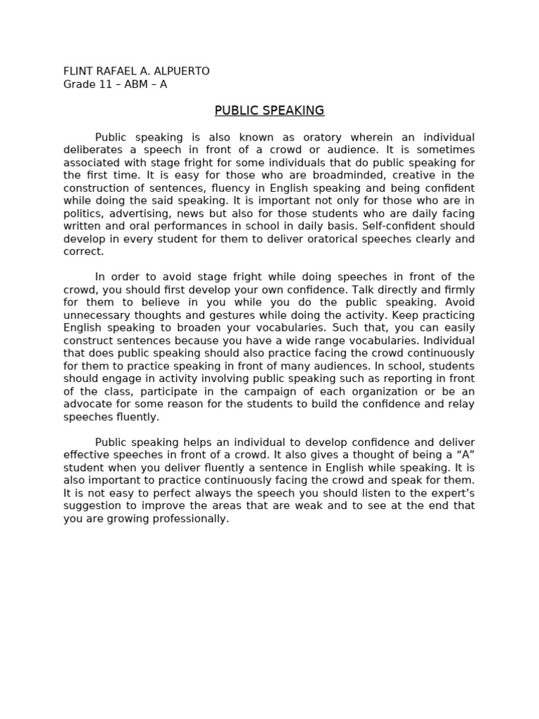 Mastering Public Speaking Skills | PDF