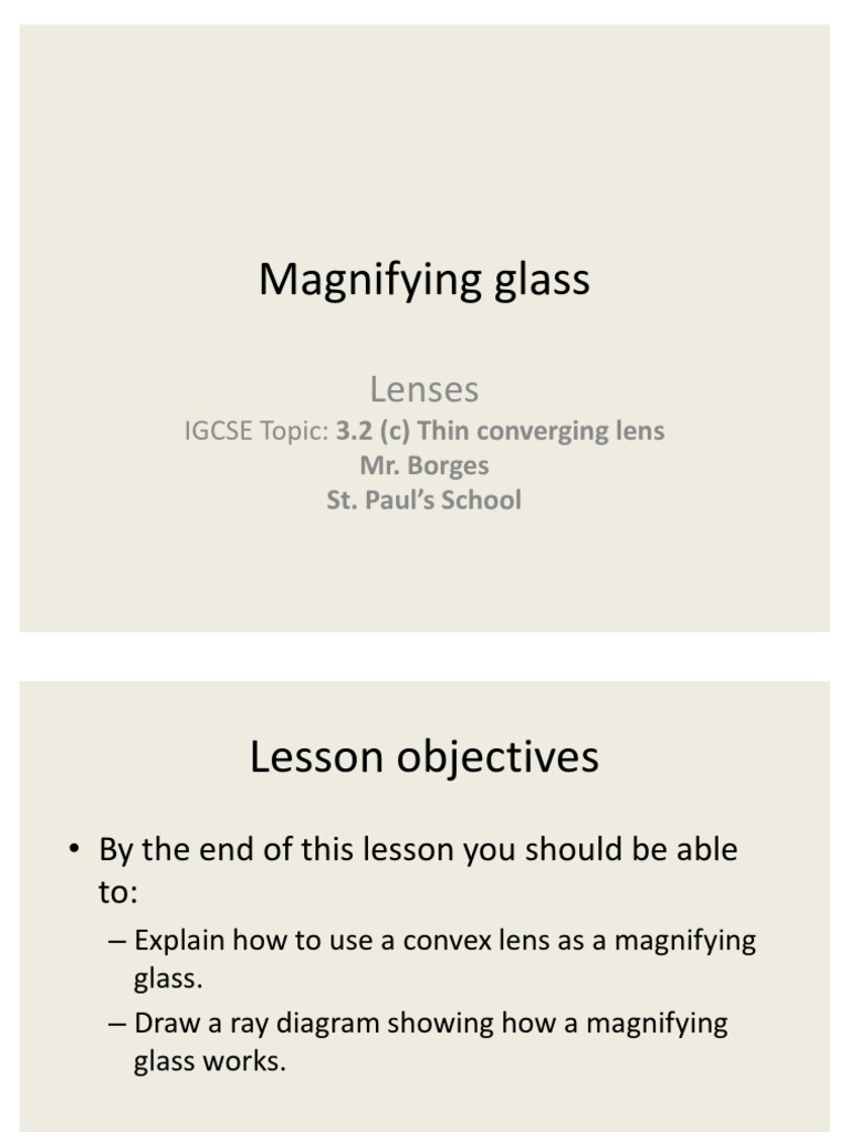Understanding Magnifying Glasses in Physics | PDF