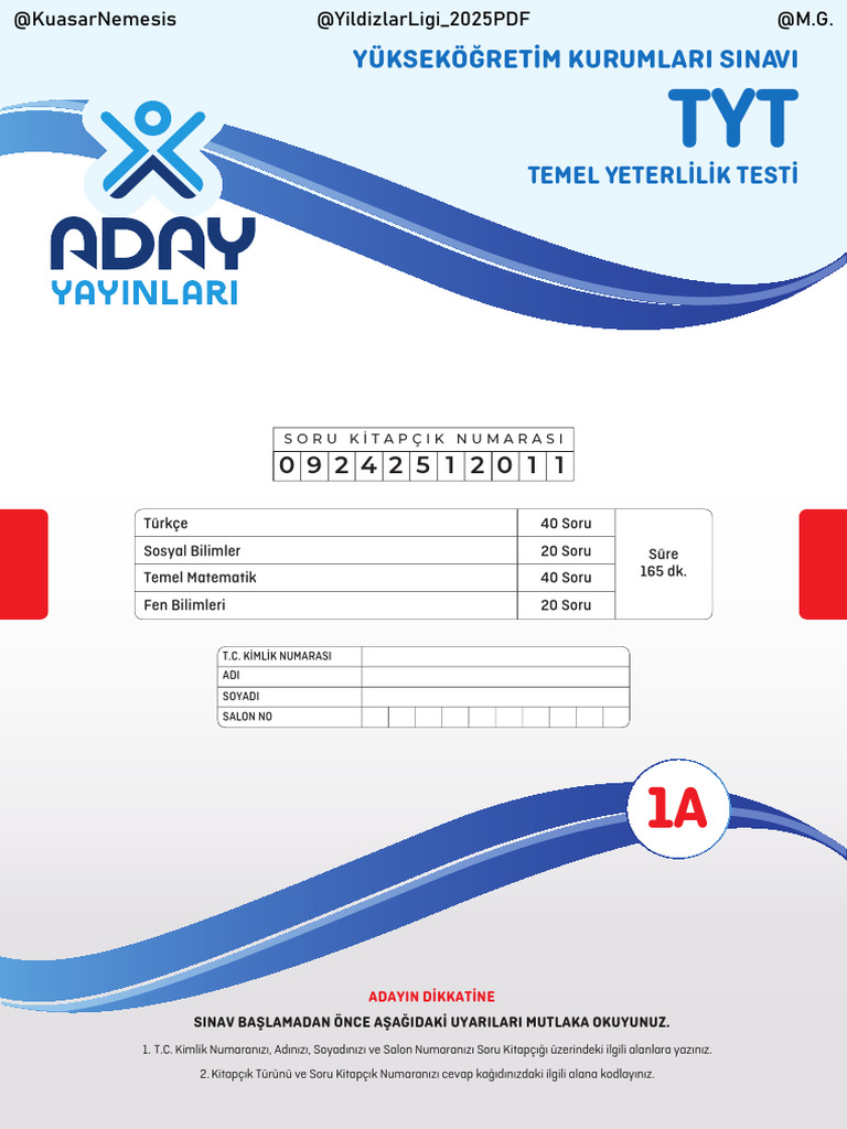 2025 Aday TYT-1 | PDF