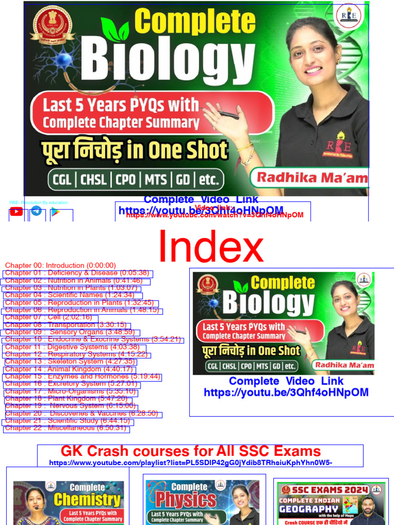 SSC_complete_biology_chapterwise_summary_with_chapter_wise_PYQs | PDF | Fruit | Branches Of Botany