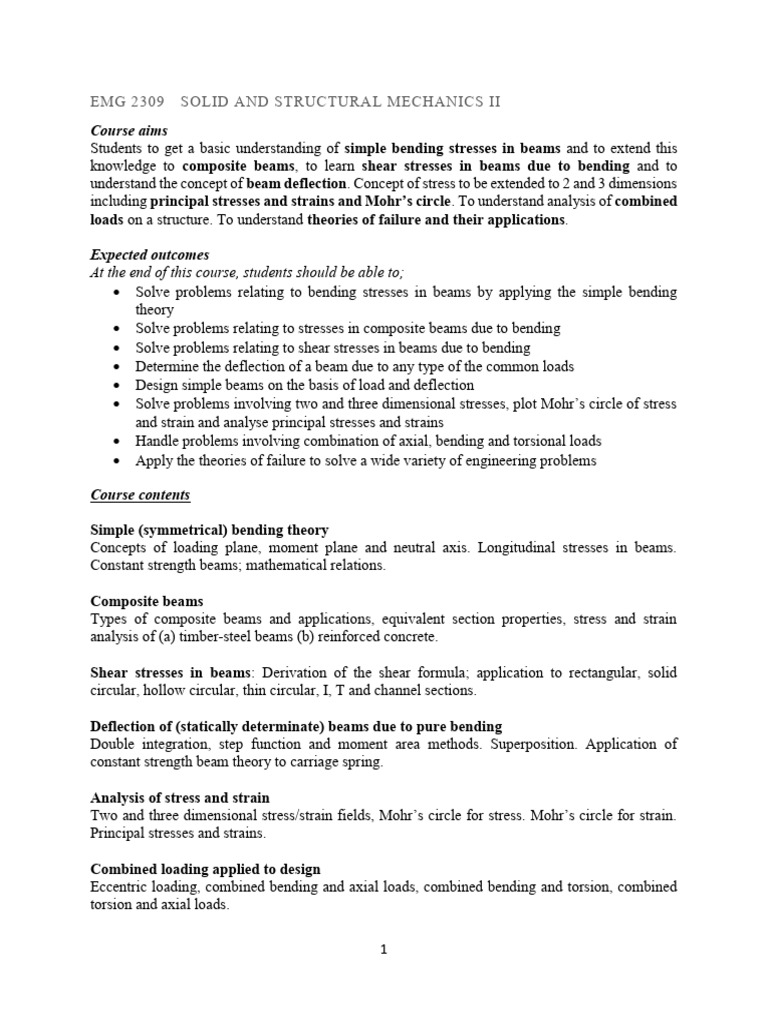EMG 2309_1 | PDF | Bending | Beam (Structure)