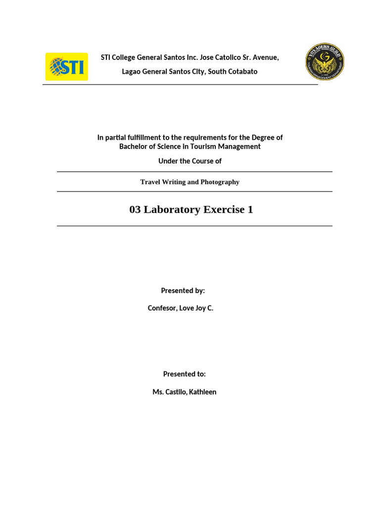 03 Laboratory Exercise 1 | PDF | Wedding