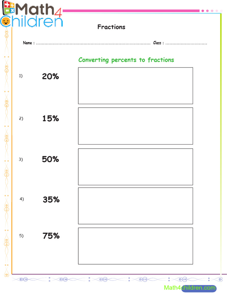 Converting-Fractions To Percents-002 | PDF