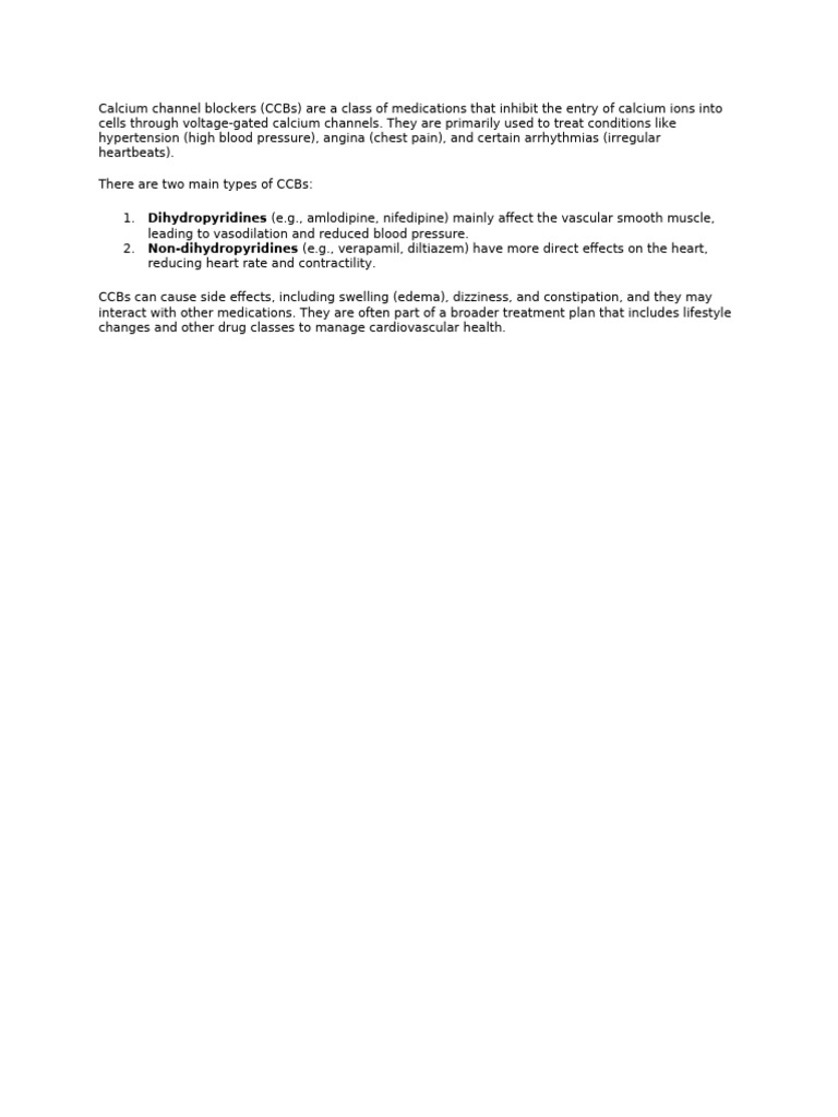 Understanding Calcium Channel Blockers | PDF