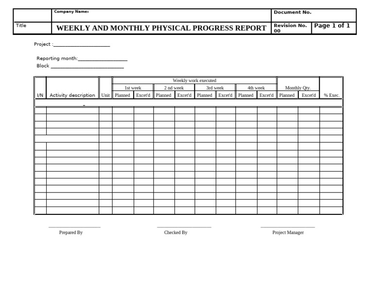 Weekly & Monthly Progress Report | PDF