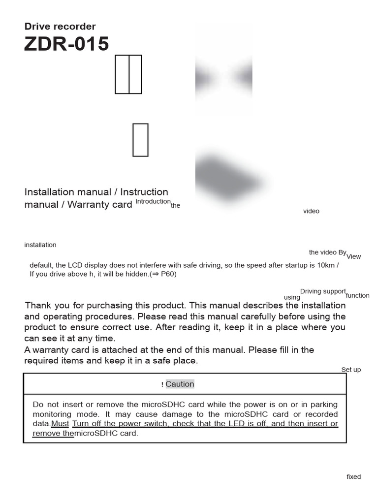 ZDR-015 Drive Recorder Manual | PDF | Global Positioning System | Camera