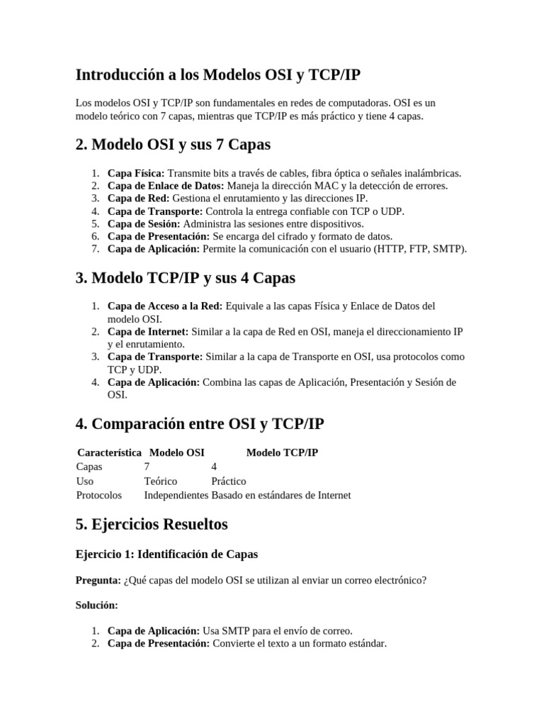 Introducción a los Modelos OSI y TCP | PDF | Modelo osi | Protocolos de internet