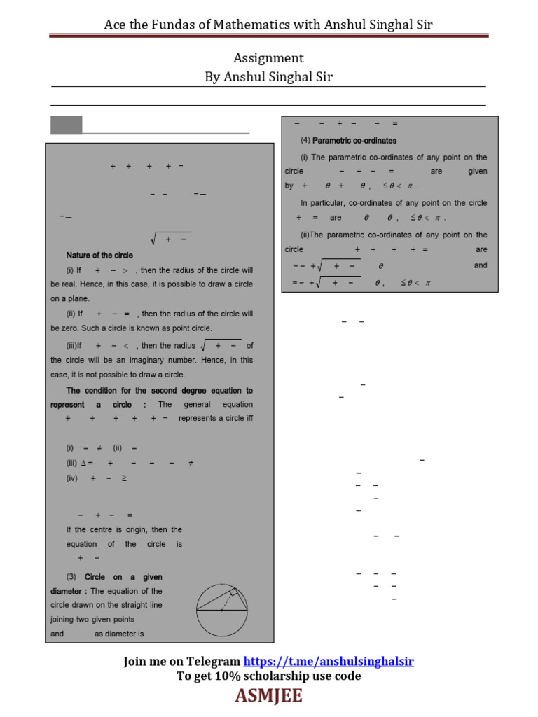 Excel Circle Practice Booklet 1 | PDF | Circle | Analytic Geometry