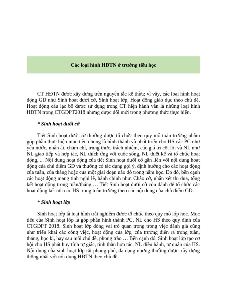 SV- 1. Các loại hình HĐTN và HT,PP to chuc HDTN | PDF