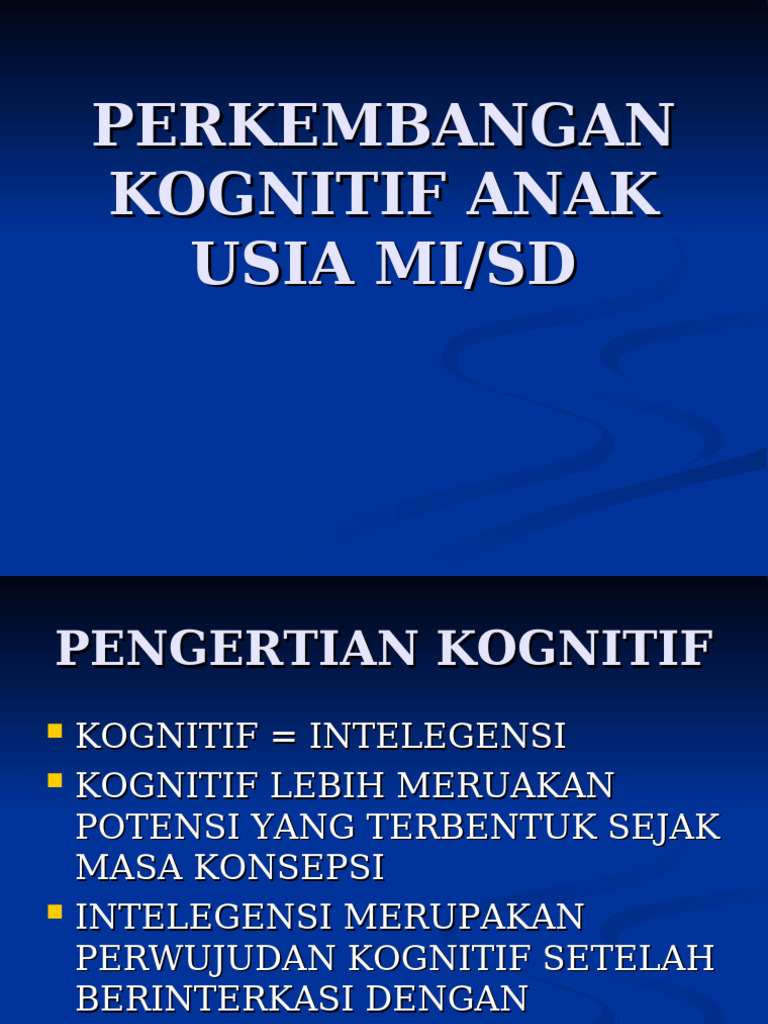 Pengembangan Kognitif Anak Usia MI/SD | PDF