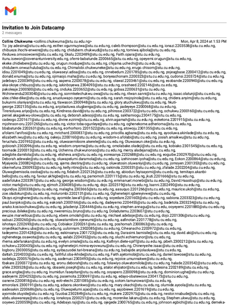 Gmail - Invitation To Join Datacamp | PDF