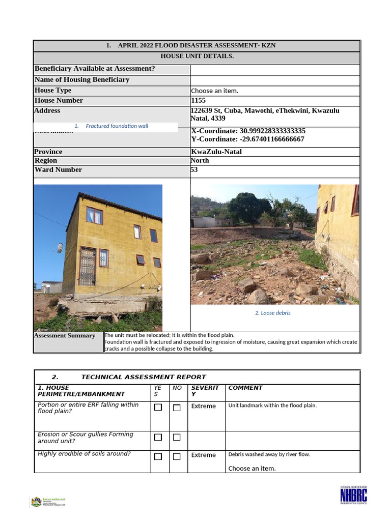 KZN April 2022 Flood Damage Assessment | PDF | Erosion | Building ...