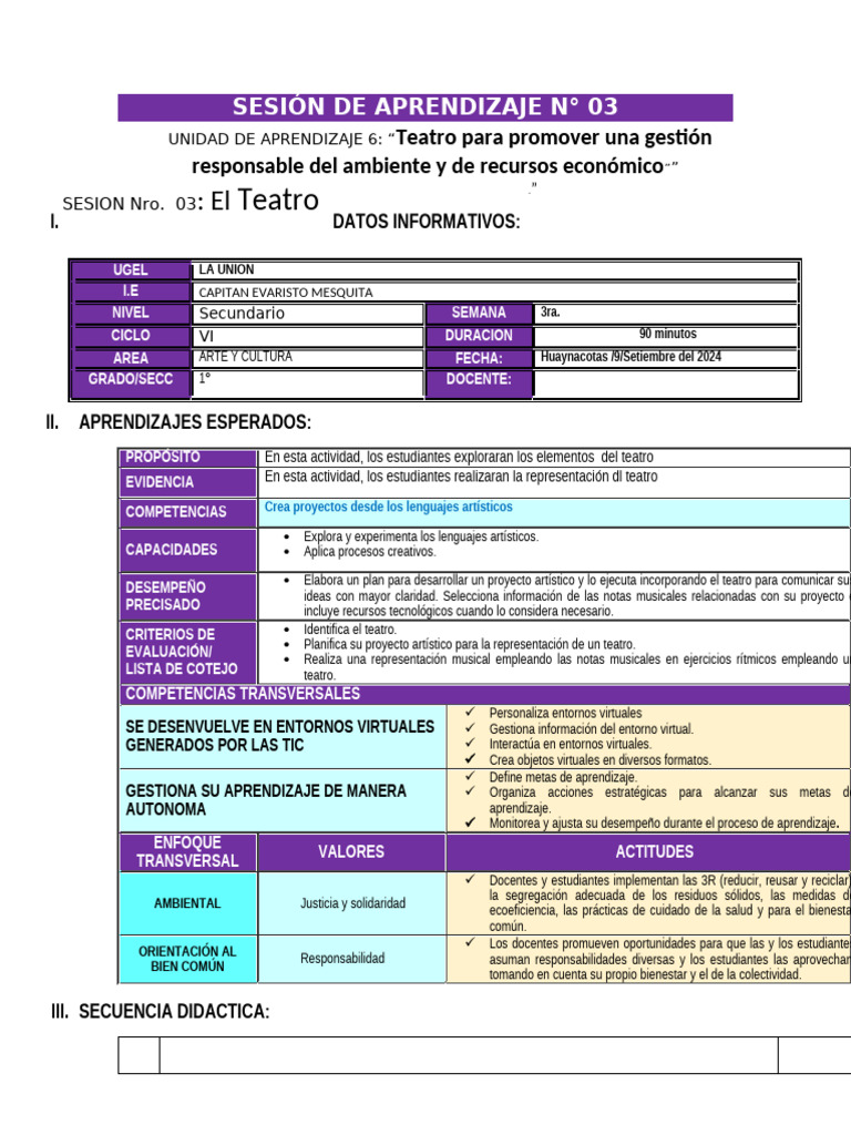 1° Unid N°6 Ses Act 03-Ayc | PDF | Aprendizaje | Evaluación