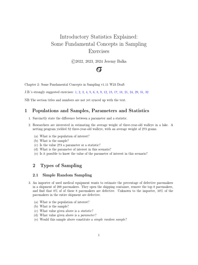 JB Ise Exercises Gatheringdata | PDF | Experiment | Sampling (Statistics)
