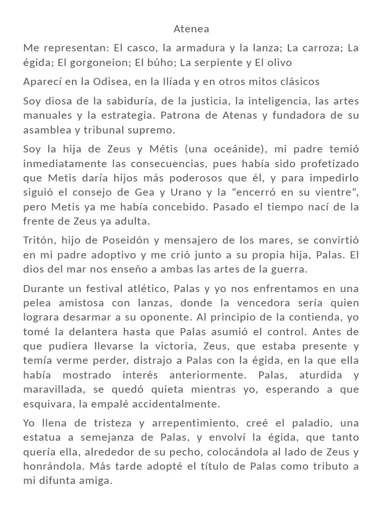 La Égida de Atenea y su Significado | PDF | Atenea | Hera