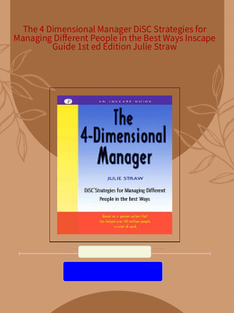 The 4 Dimensional Manager Disc Strategies For Managing Different People ...