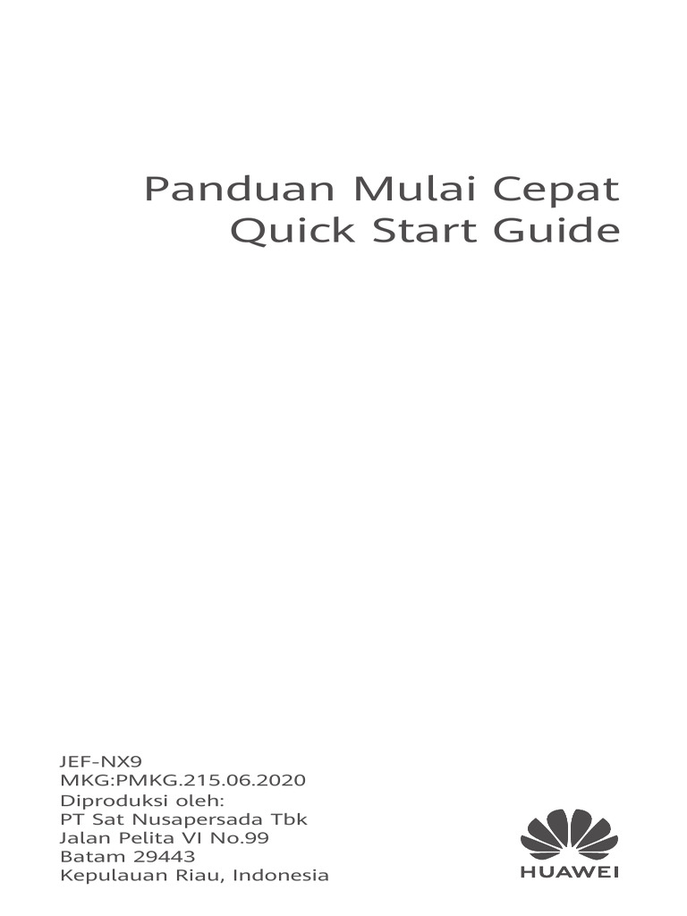 HUAWEI Nova 7 Panduan Mulai Cepat - (JEF-NX9, EMUI10.1.1 - 01, ID) | PDF