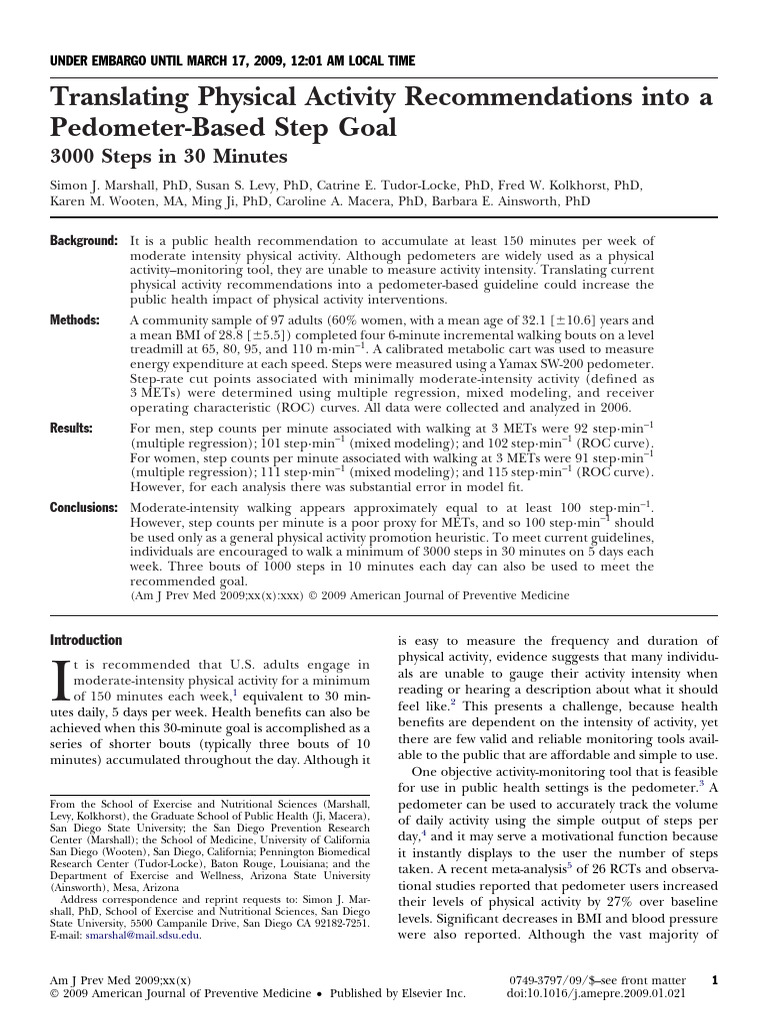 3000 Steps in 30 Minutes, AJPM 2009 | PDF