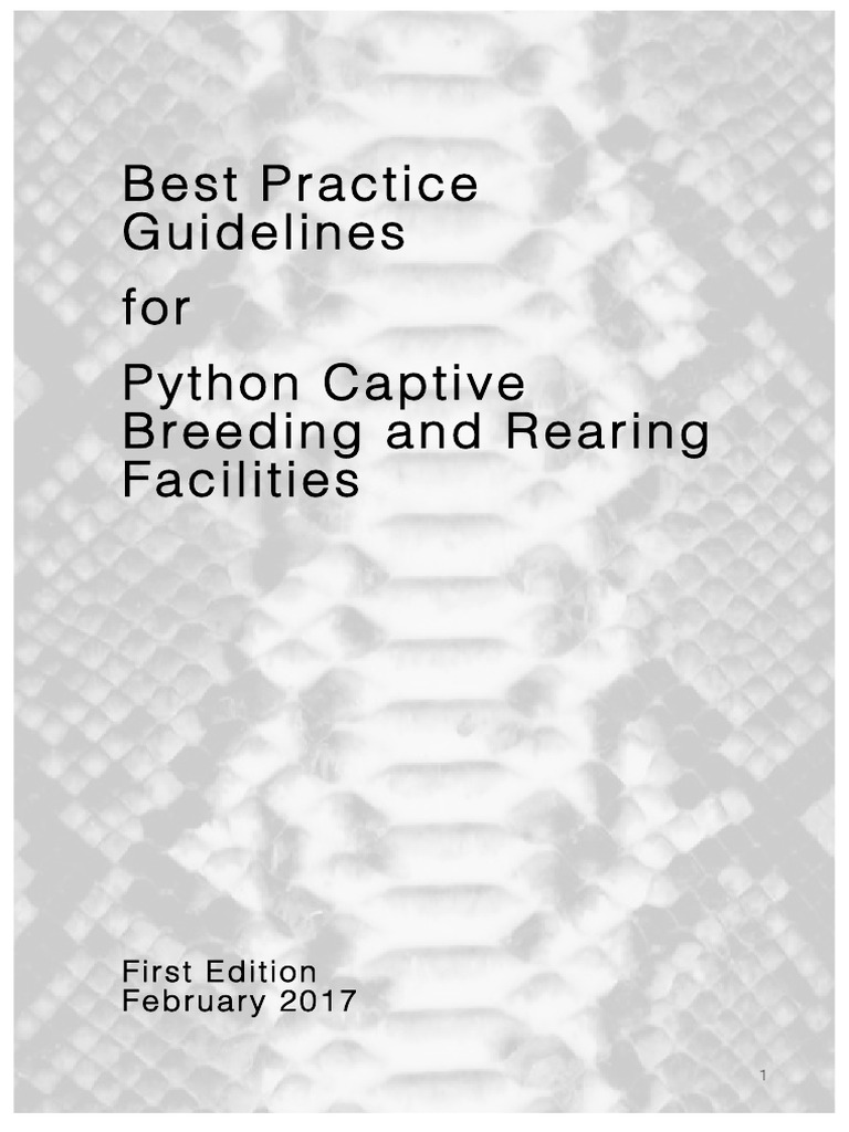 ##Best Practice Guidelines For Python Captive Breeding and Rearing Facilities | PDF | Hand ...