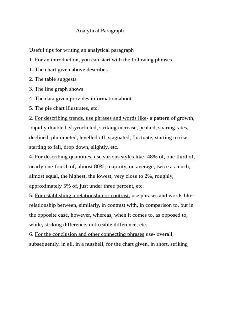 Analytical Paragraph - Phrases | PDF