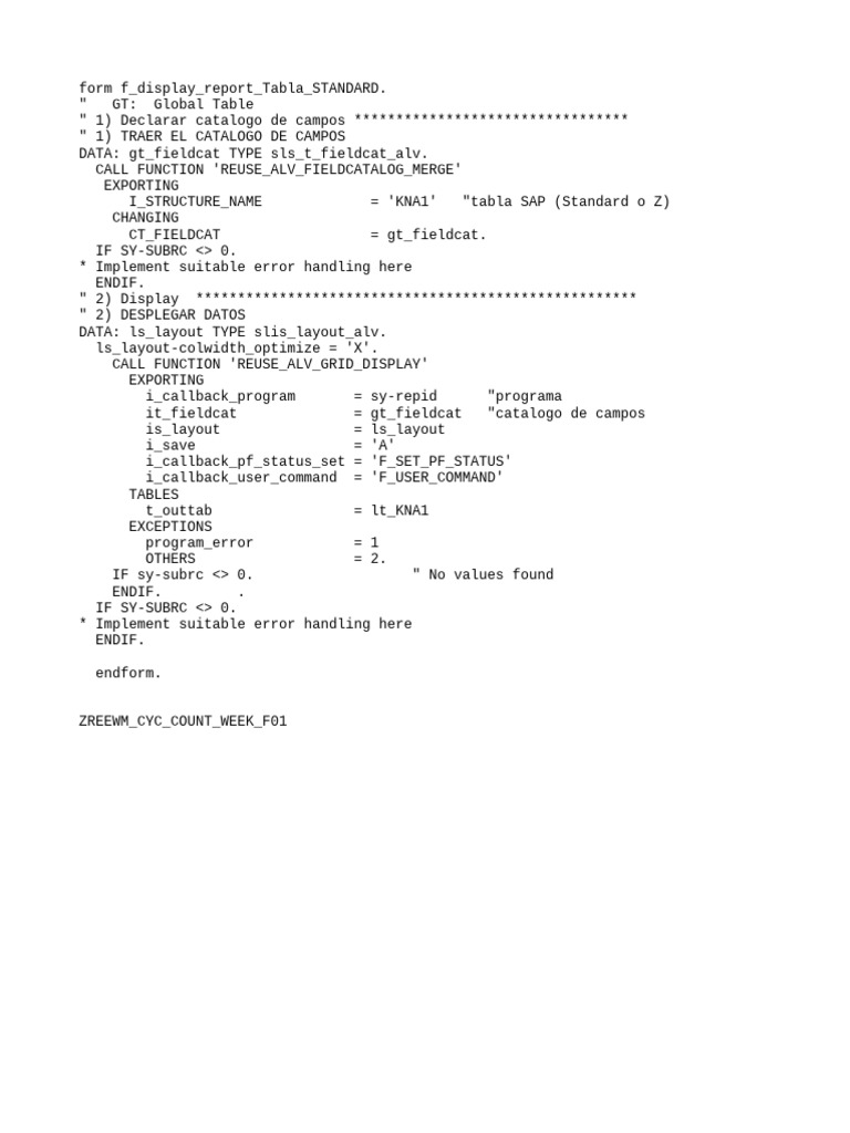 SAP ALV Grid Display Report Code | PDF