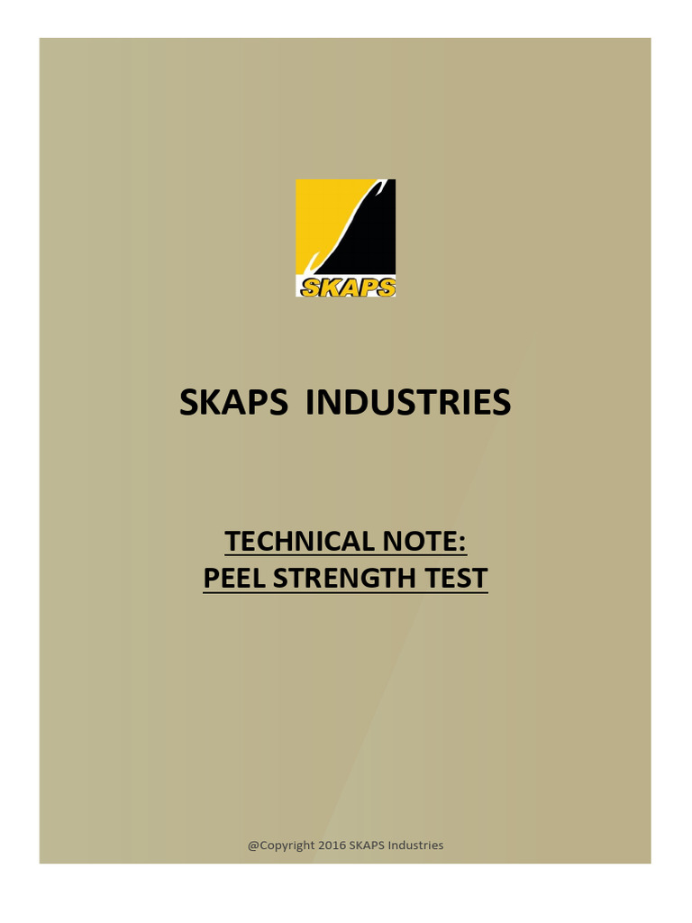 Technical Note Peel Strength Tests | PDF | Lamination | Secondary ...