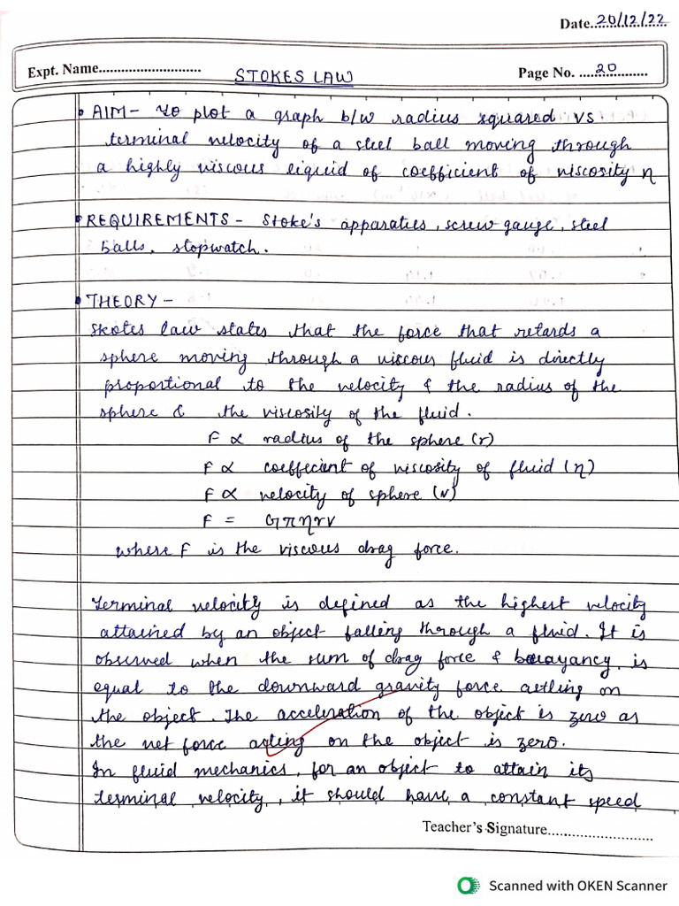 Stokes Law Dps Risali | PDF