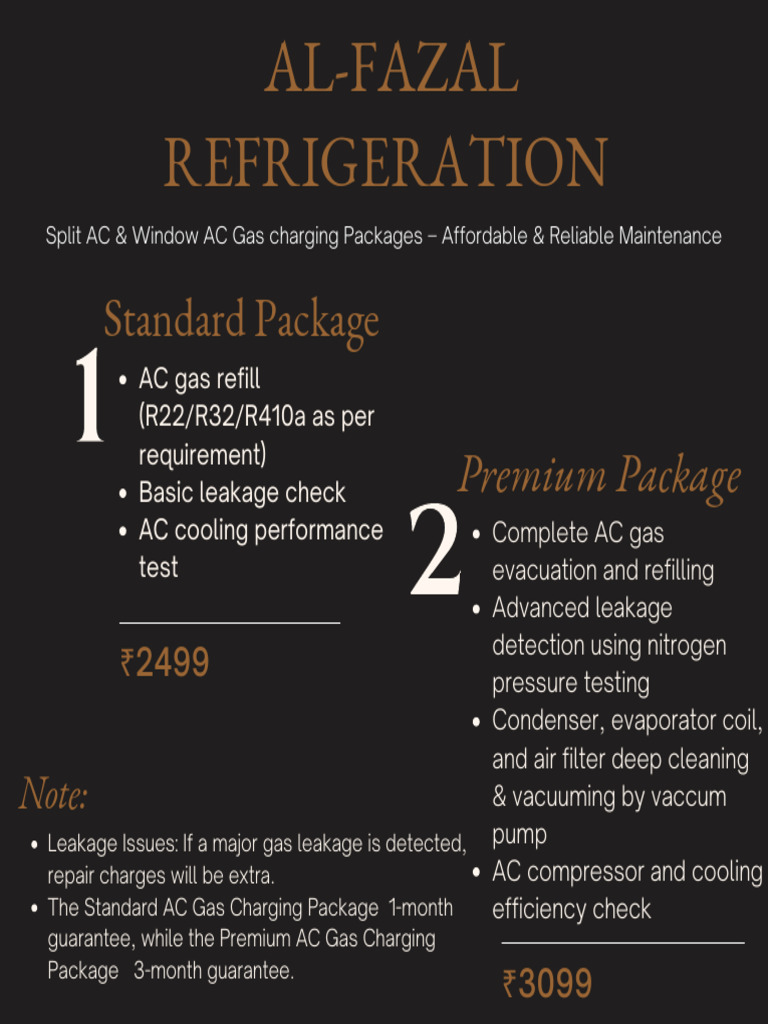 AC Gas Refill Packages at Alfazal | PDF