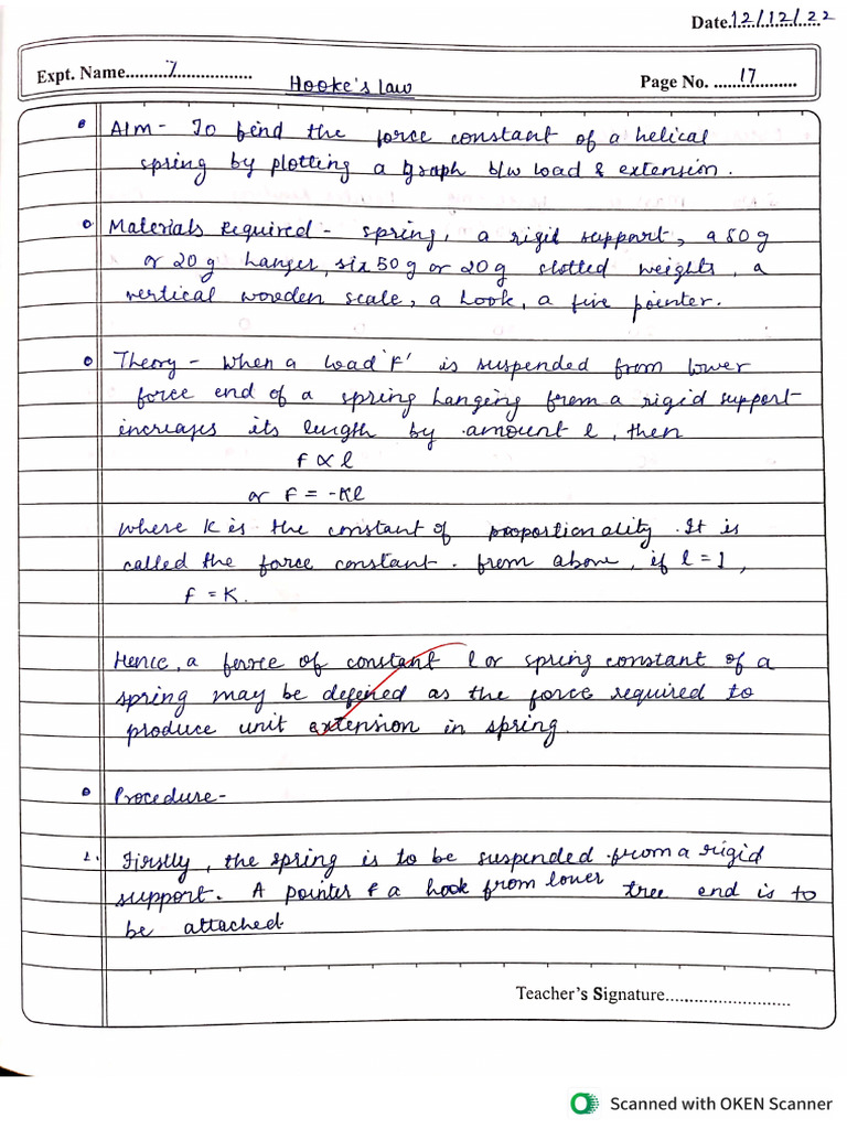 Hookes Law Dps Risali | PDF